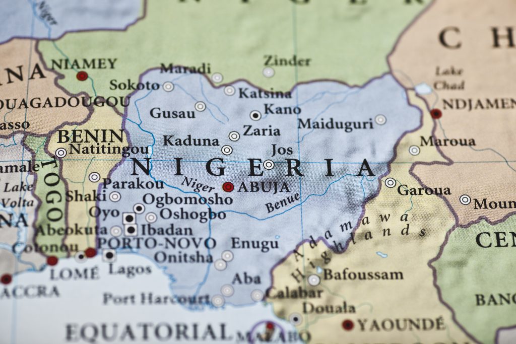 Nigeria On Africa Map Africa With Selected Nigeria Map And Nigeria